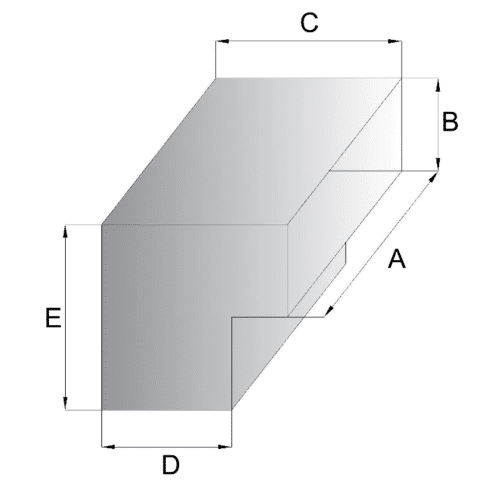 Conducto rectangular para climatización de chapa galvanizada unión marco