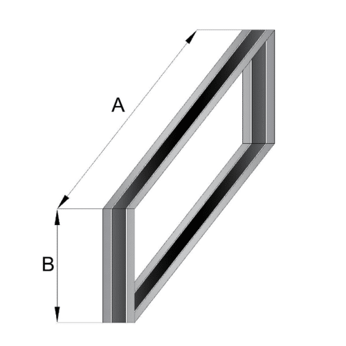 Conducto rectangular para ventilación de chapa galvanizada unión marco ...
